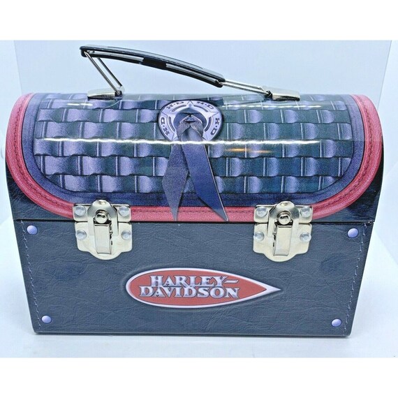 Harley Davidson Saddlebag Tin Metal Lunch Box Produce… - Gem