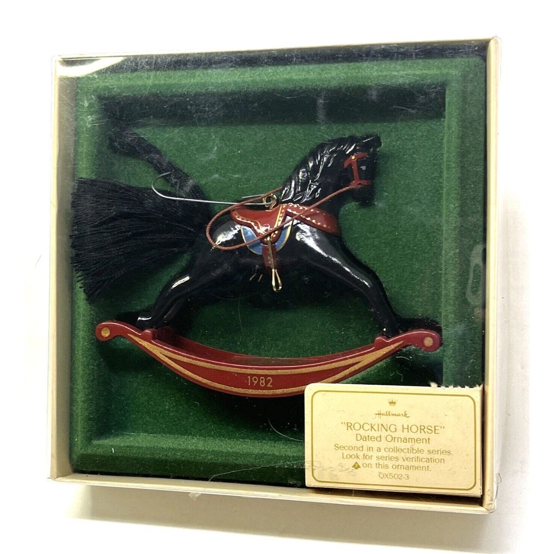 Hallmark 1982 Carousel Christmas Rocking Horse Ornament Original ...