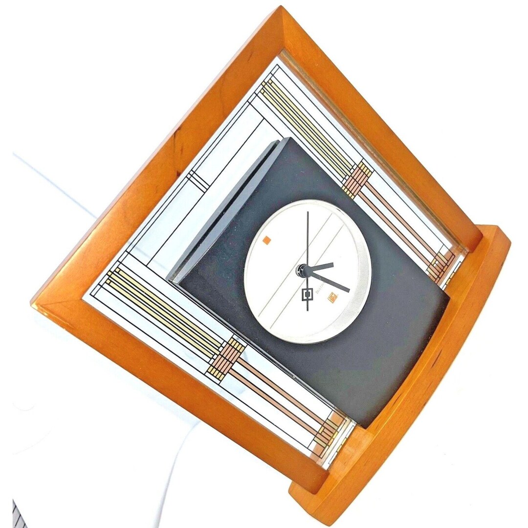Bulova Frank Lloyd Wright Table Clock Light Cherry Toned the Willits - Etsy