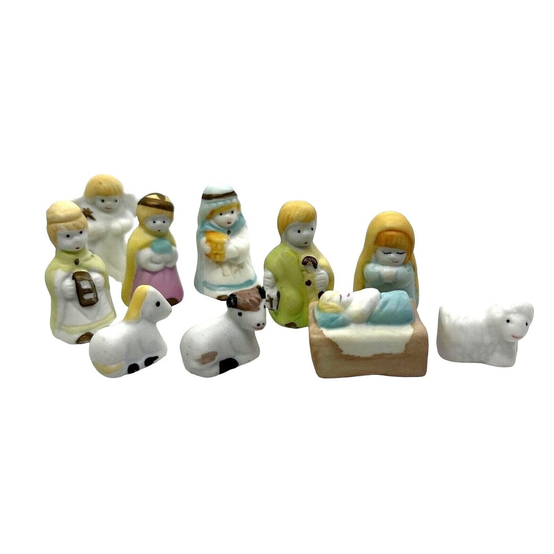 Handmade Miniature Nativity Scene Porcelain 10 Piece Set Vintage - Etsy