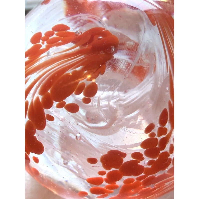 Red & White Ribbon Dragon Globe Art Glass Paperweight Vintage - Etsy