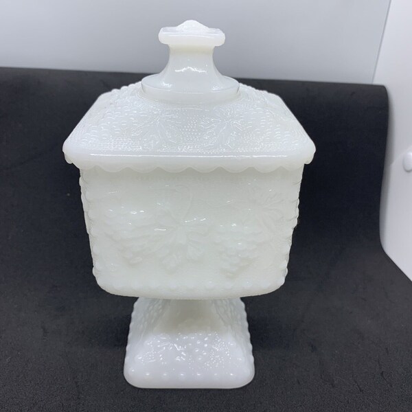 Milk Glass Compote - Etsy