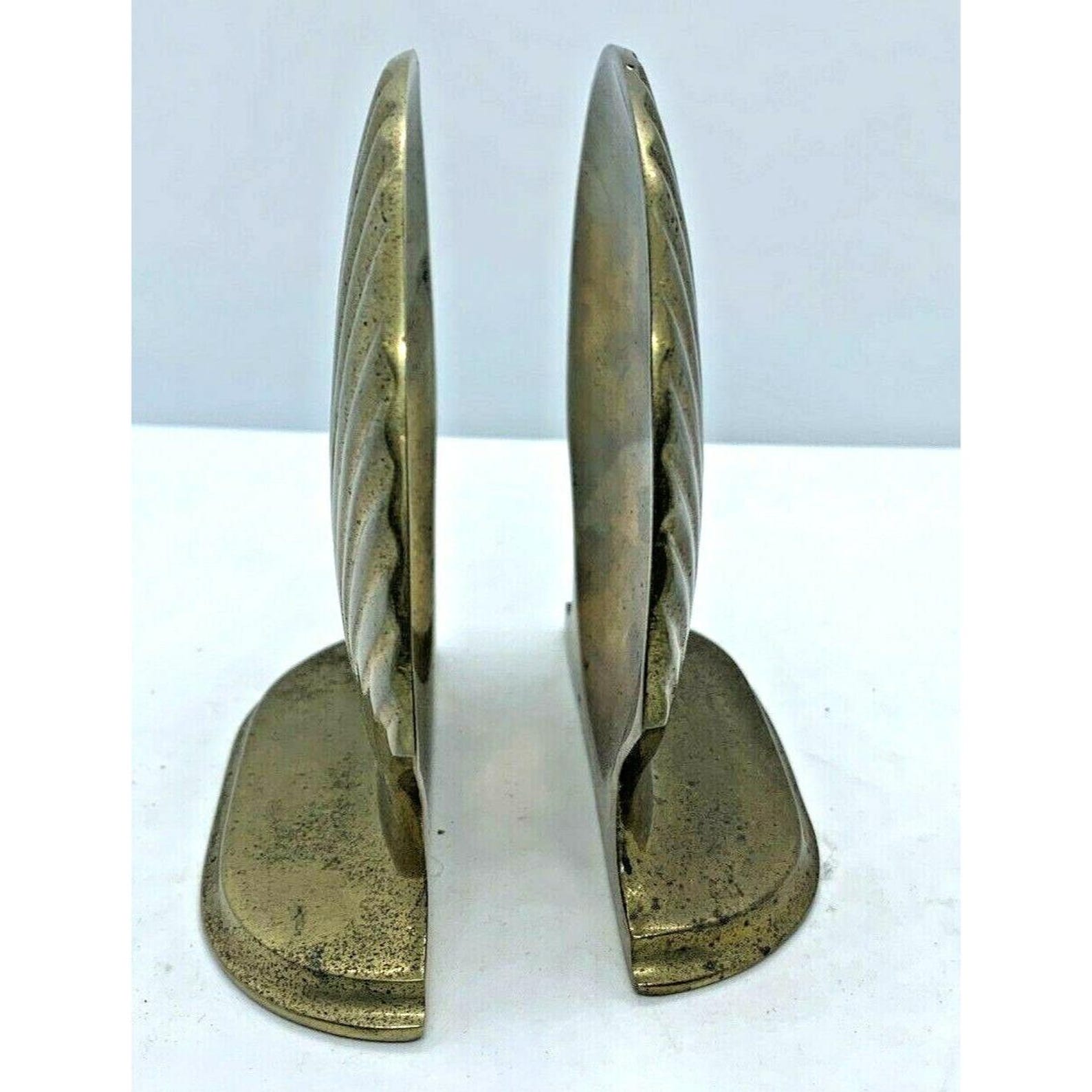 Mid-century Solid Brass Clamshell Bookends - Etsy