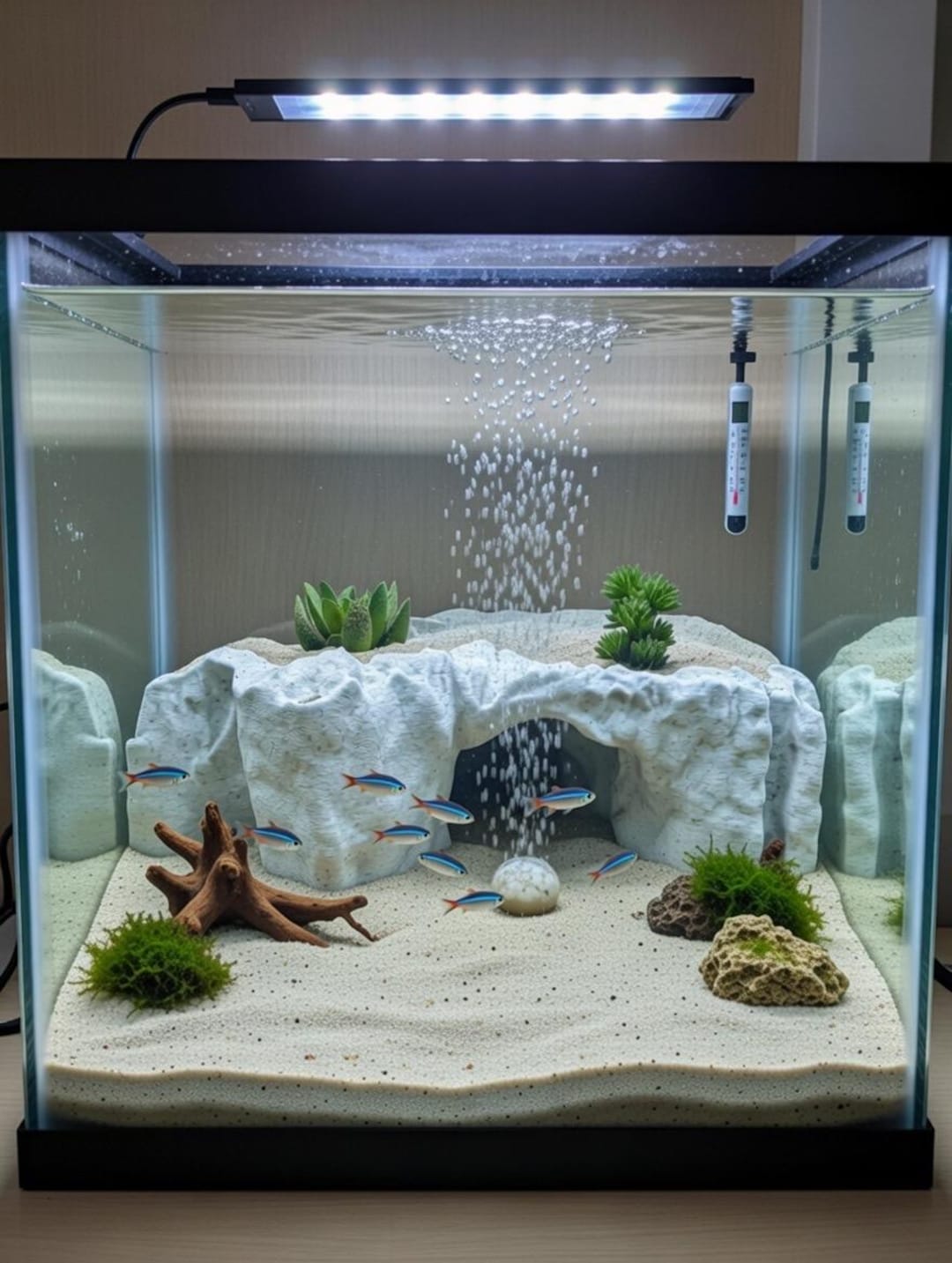 Adjustable 3D Printed Rock Wall Divider With Hide for Aquarium ...