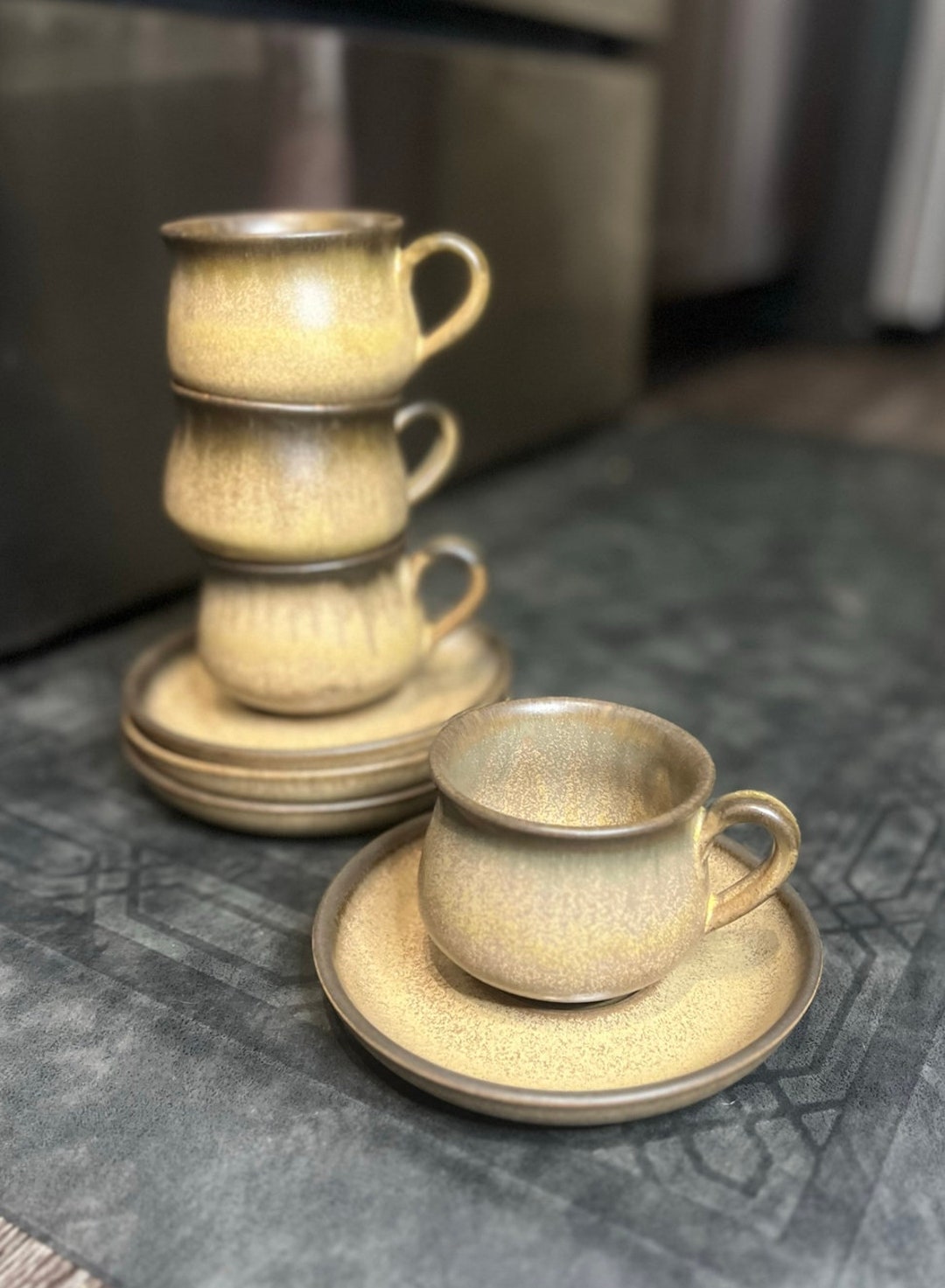 Set of 4 Rare Vintage Denby England Stoneware Coffee/tea Cups and ...