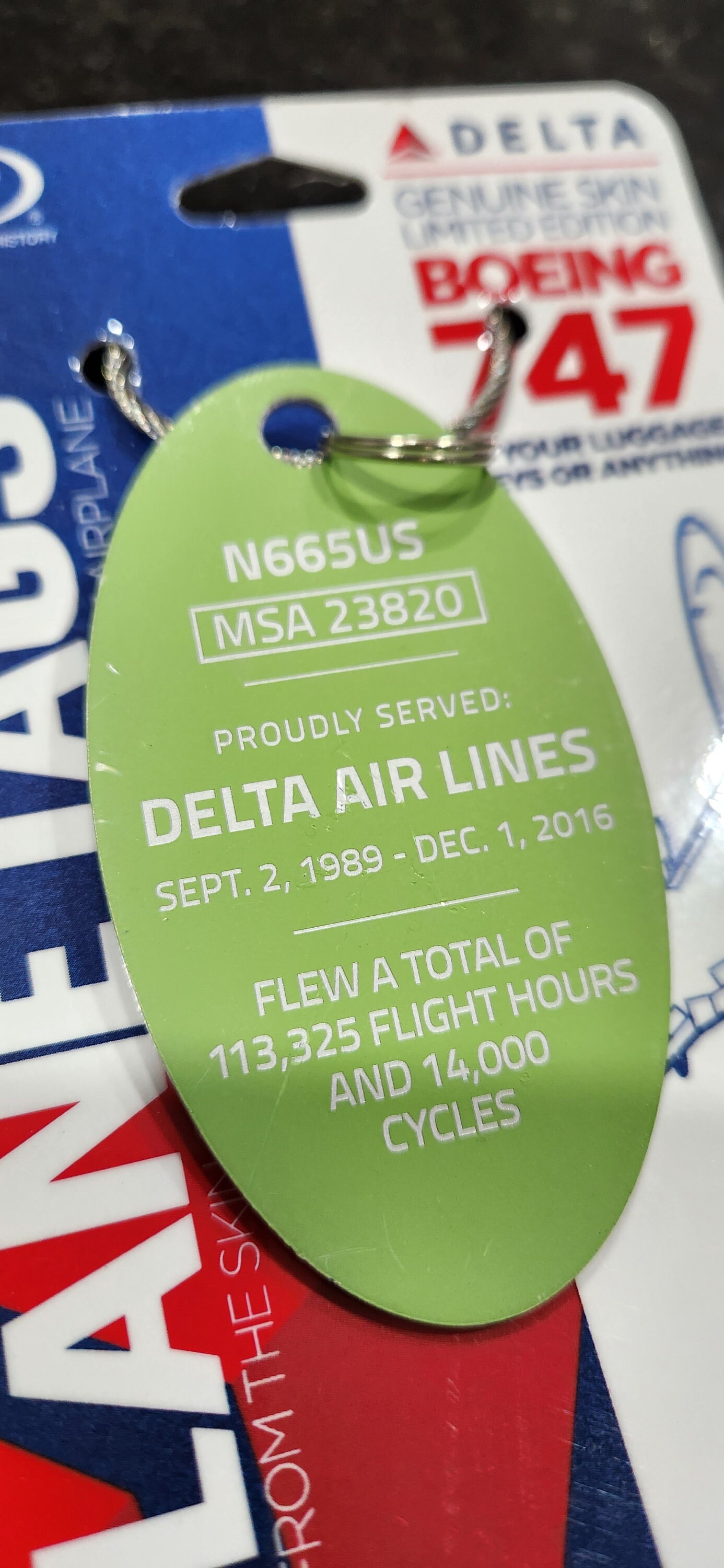 Delta Boeing 747 N665US Original Aircraft Skin Luggage Tag/key - Etsy