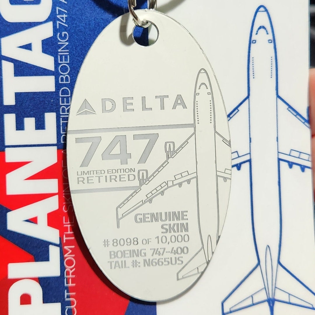 Delta Boeing 747 N665US Original Aircraft Skin Luggage Tag/key Chain - Etsy