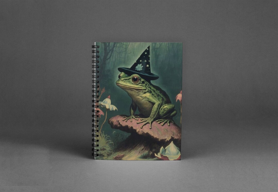Fairytale Frog Spiral Notebook Retro 60s 70s Diary Cute Animal Journal ...