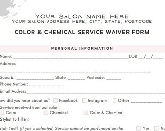 Digital Salon Color Waiver - Etsy
