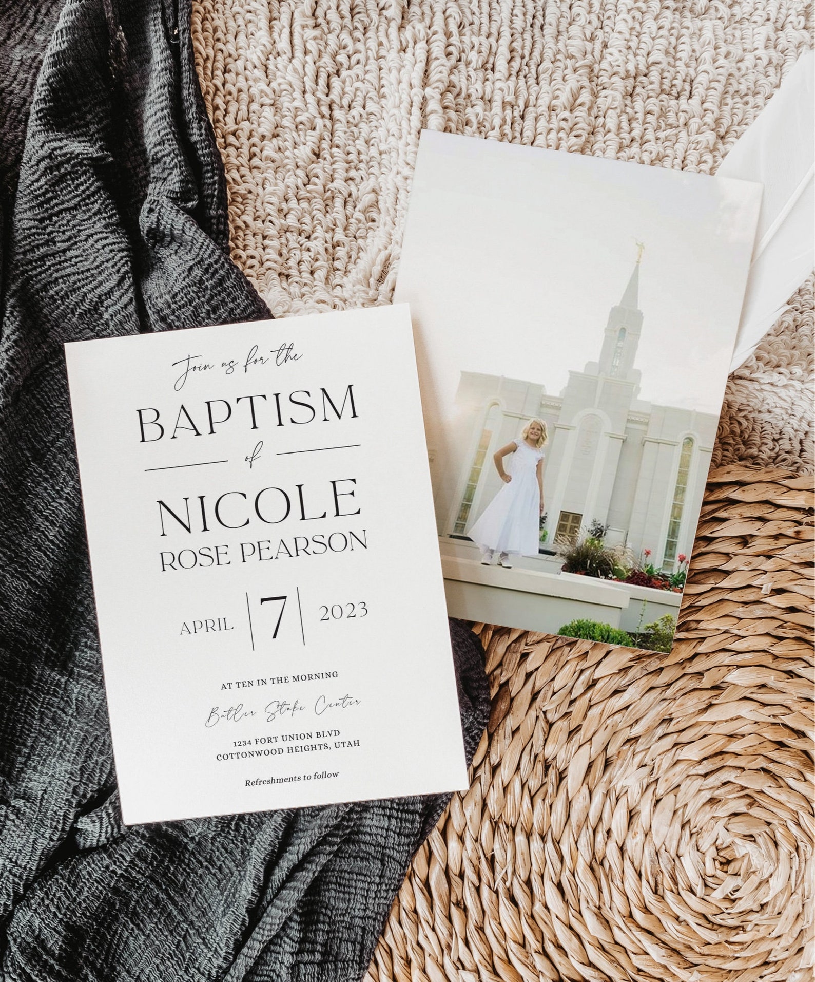 LDS Baptism Invites | LDS Baptism Programs | Edit in Canva | Picture ...