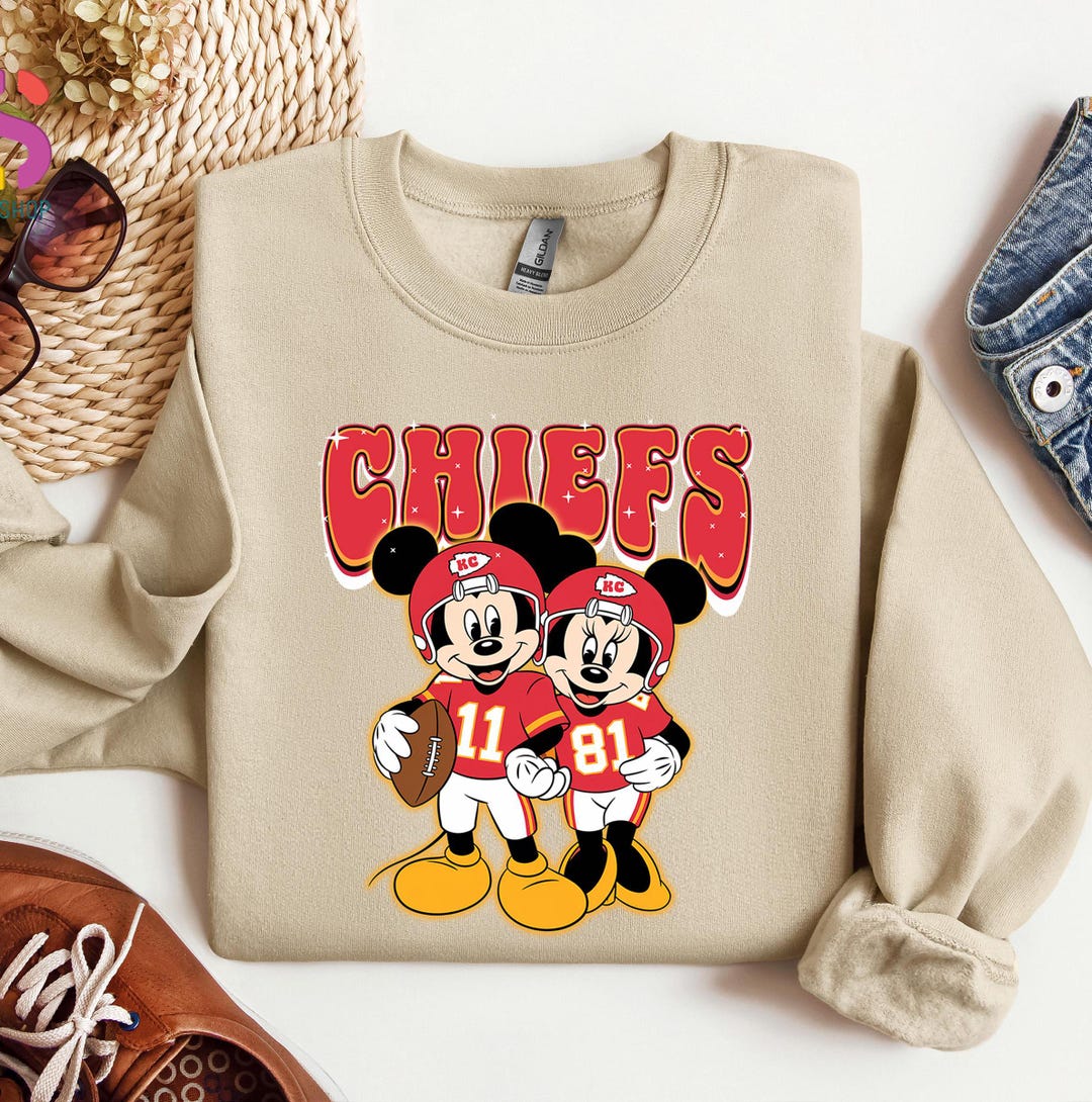 Mickey and Minnie Chiefs Sweatshirt, Kansas City Couple Sweatshirt, Kansas City Toddler Sweater ...