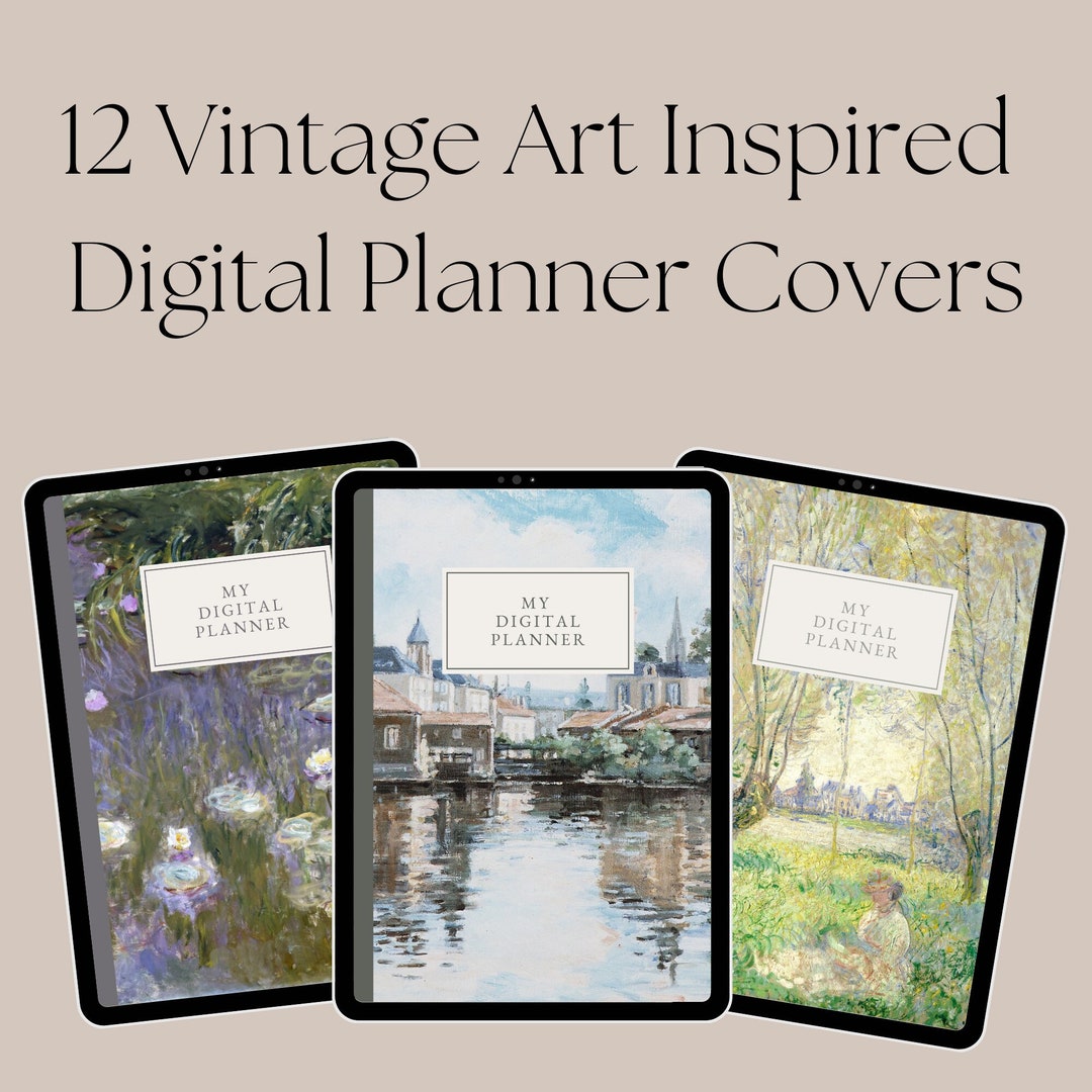 Vintage Art Notebook Cover BUNDLE, Digital Notebook Covers, Academia ...