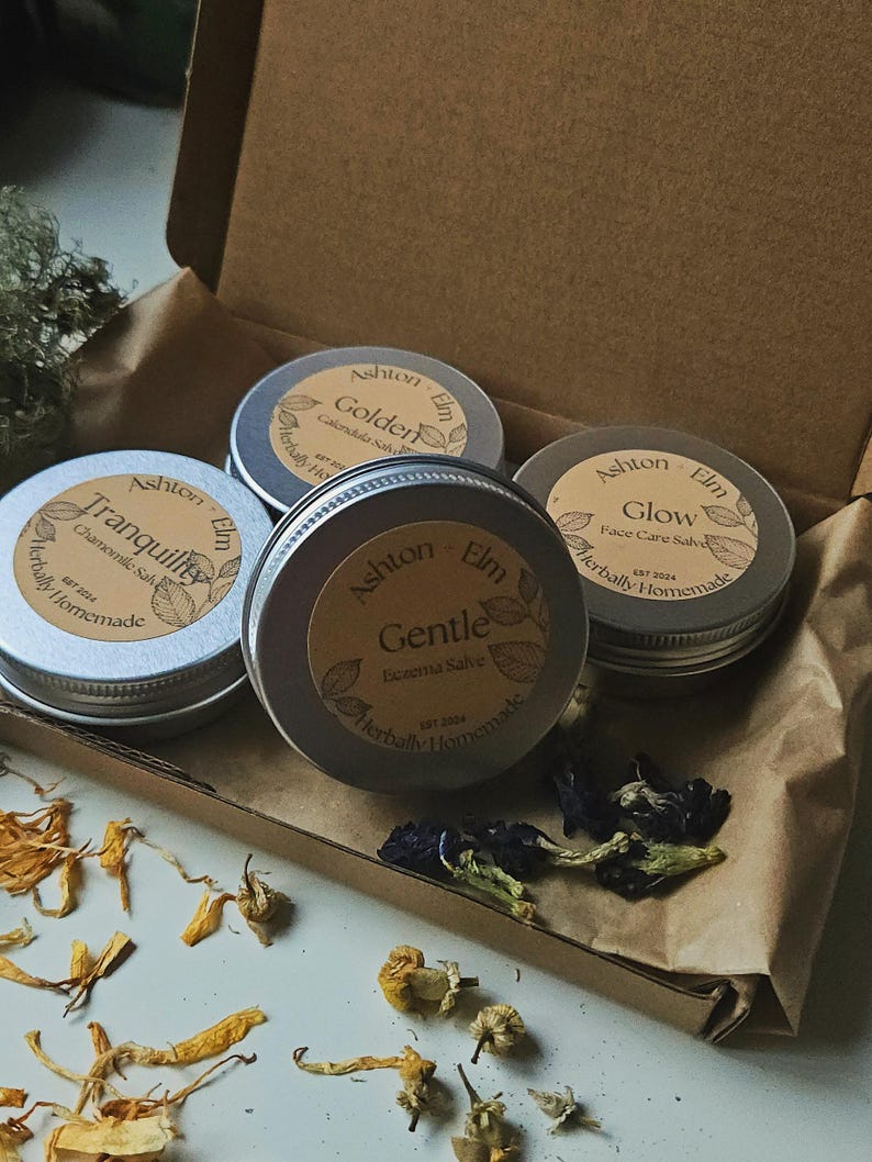 Herbal Salve Gift Box 4 Unique Salves With Healing Properties, Mothers ...