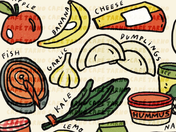 ABC of Grocery Print, Food Illustrations, Food Wall Art, ABC Poster ...