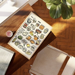 ABC of Cheese Poster, Food Illustrations, Food Art, ABC Wall Art ...