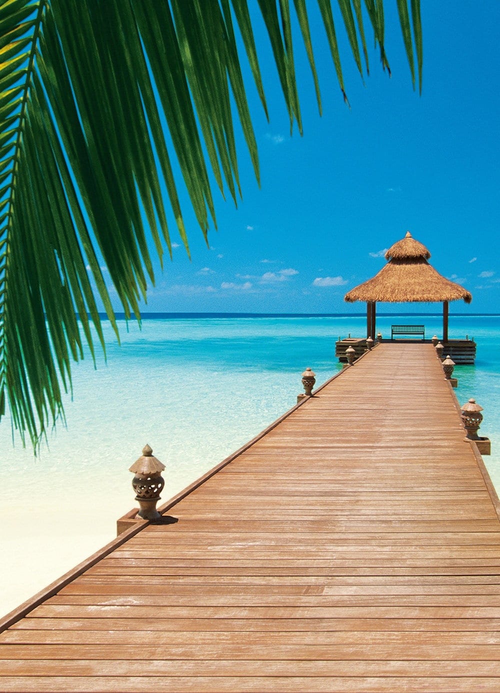Large Wall Mural 72''x100'' Paradise Island Beach Topical Sun Palm ...