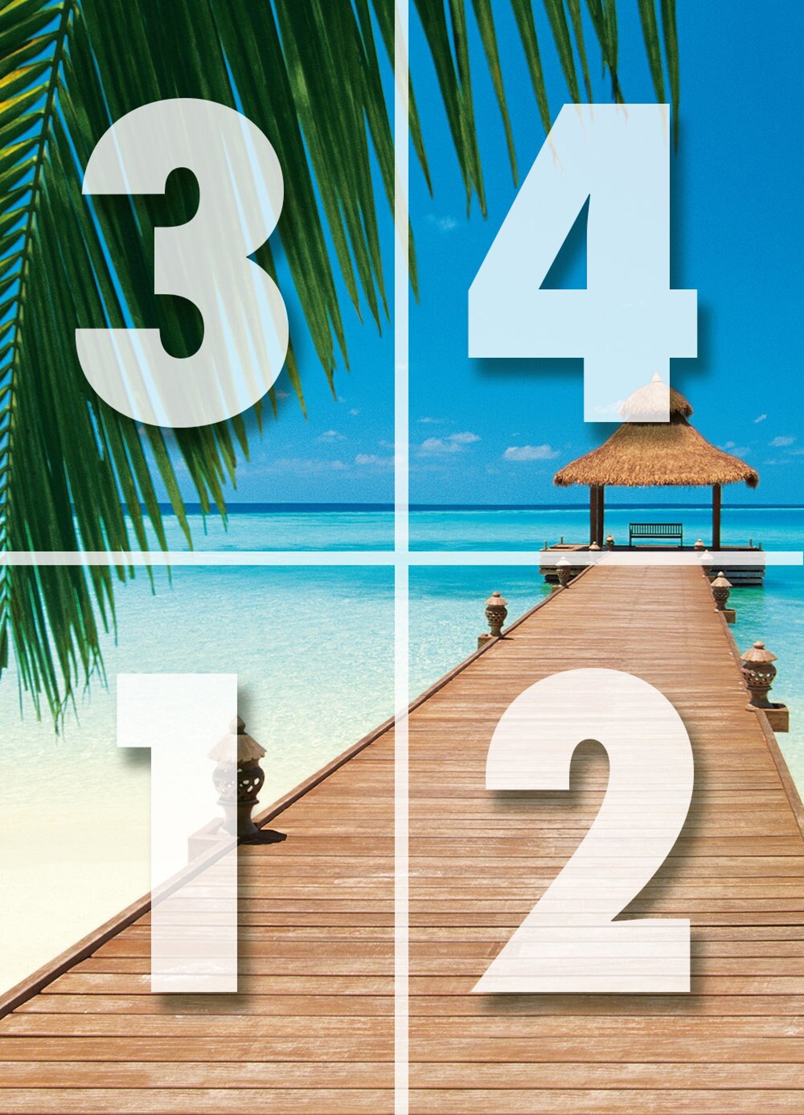 Large Wall Mural 72''x100'' Paradise Island Beach Topical Sun Palm ...