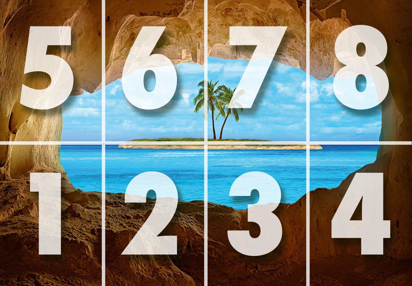 Hidden Island Wall Mural 144wx100h Removable | Tropical Beach Scenery ...