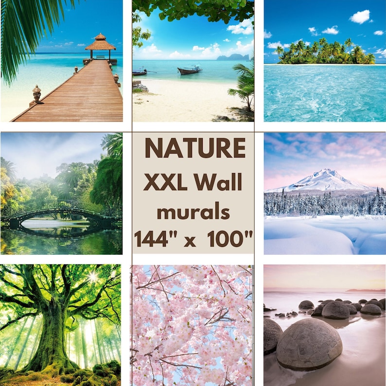 NATURE WALL Mural 144"x100" Forest Mural Landscape Poster Floral ...