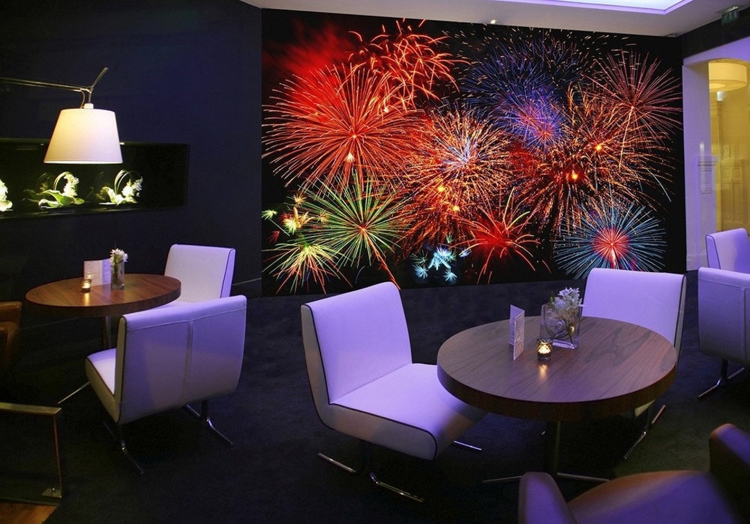 Colorful Fireworks Wall Mural 144wx100h Removable| Colors Explosion ...