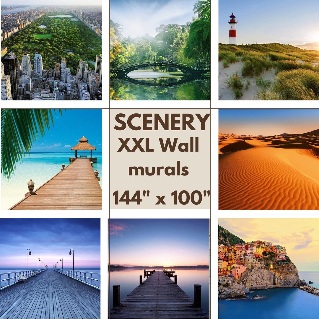 SCENERY WALL Mural 144"x100" Large Scenic Poster Landscape Background ...