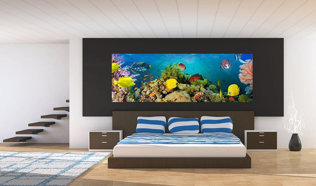 Reef Aquarium Wall Mural 144wx50h Removable - Etsy