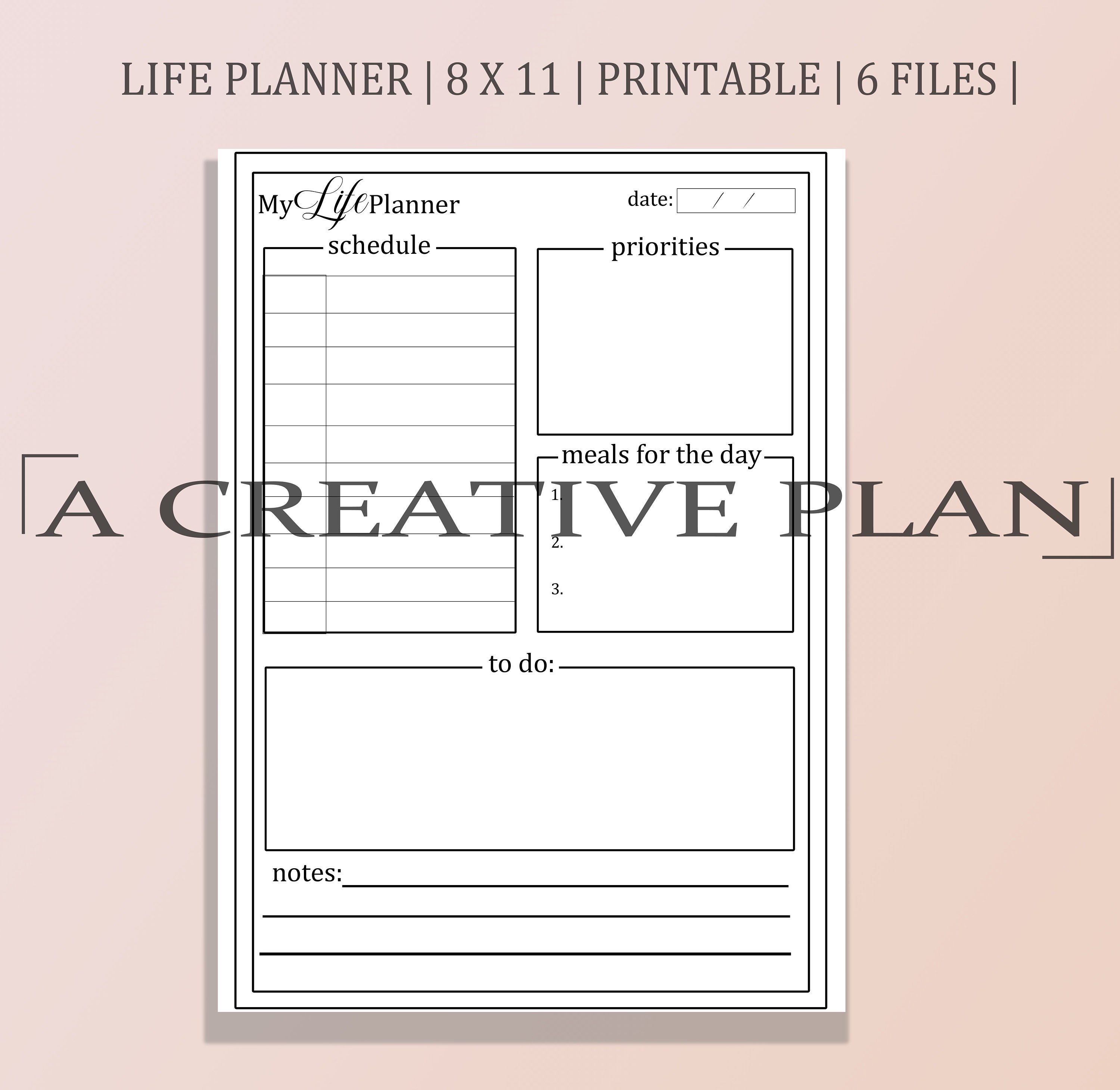 LIFE PLANNER Printable Life Binder Office Use Home Use - Etsy