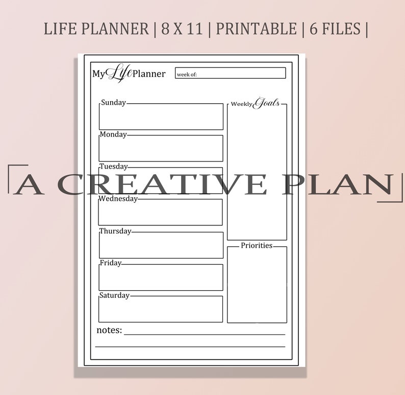 LIFE PLANNER Printable Life Binder Office Use Home Use - Etsy