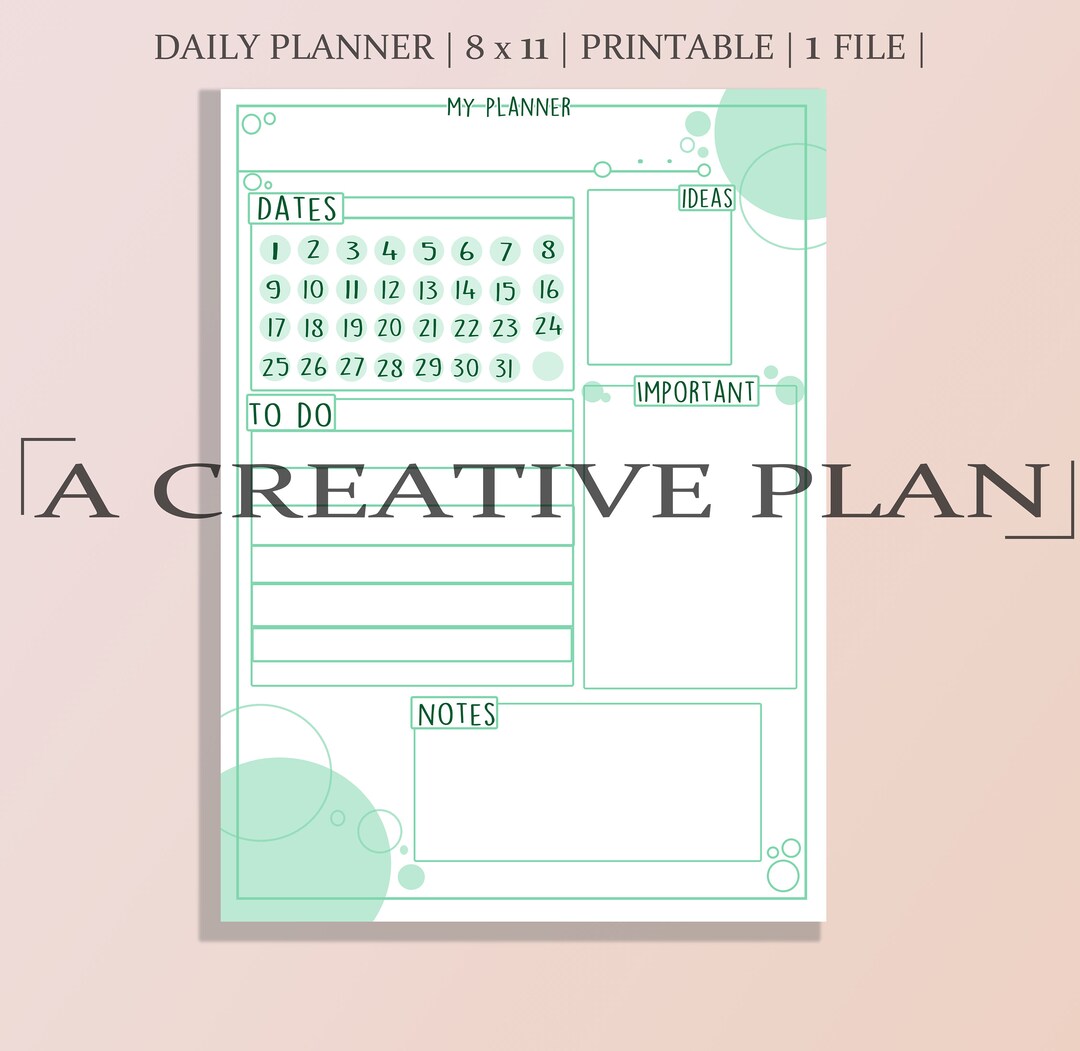 CUTE DAILY PLANNER, Printable, to Do List for Work and Home Use, A4 ...