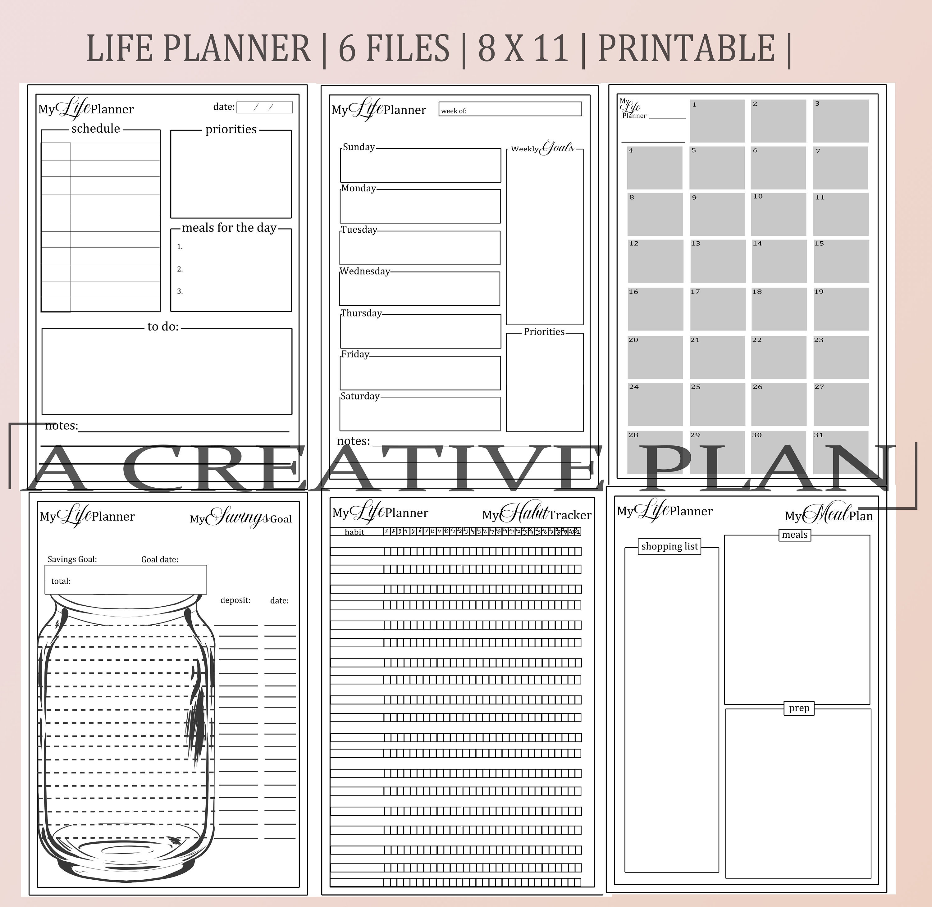 LIFE PLANNER | Printable, Life Binder, Office Use, Home Use, School Use ...