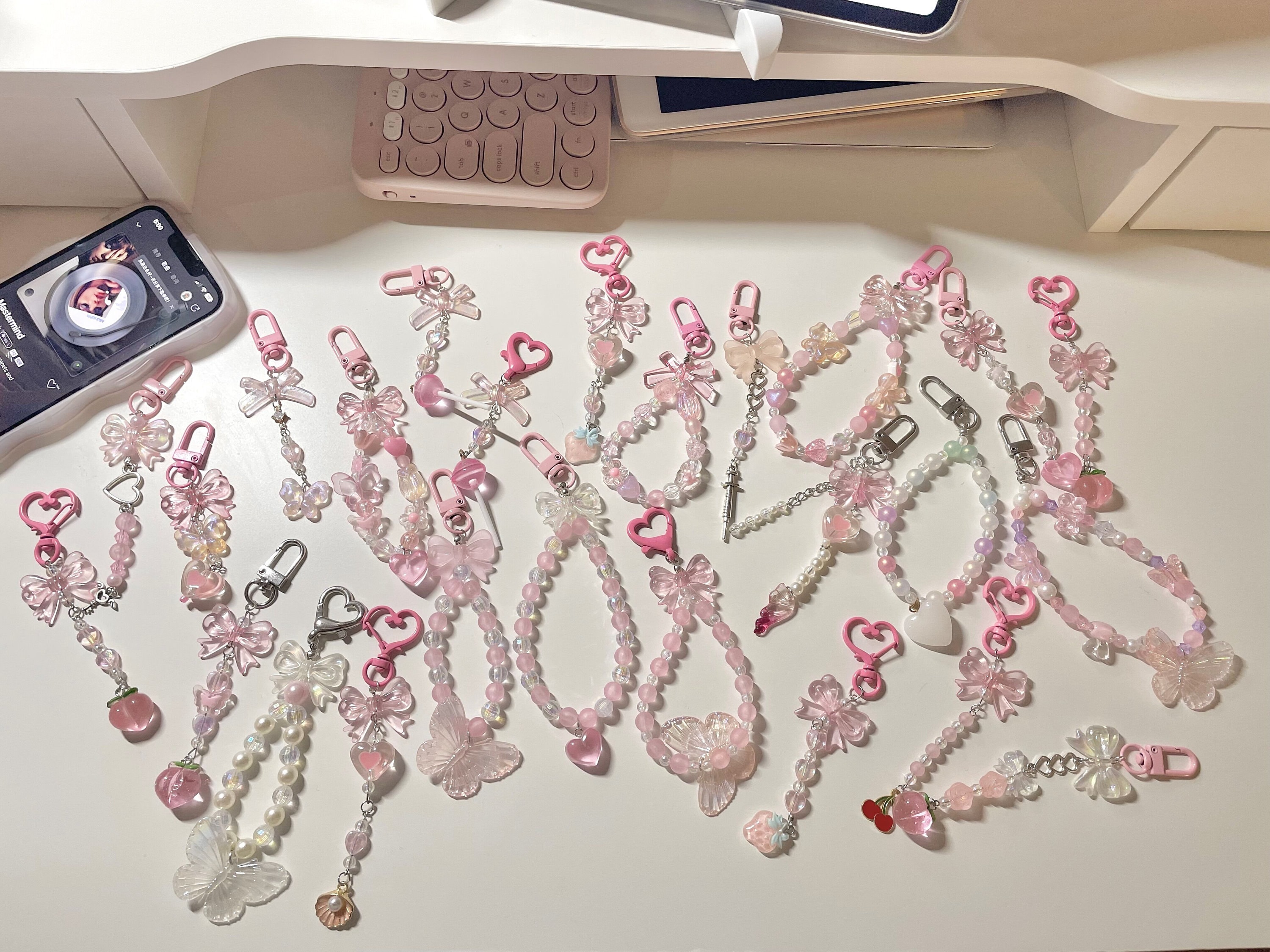 Cute Pink Keychains Grab Bag 1/2/3/5pcs for Kpop Photocard - Etsy