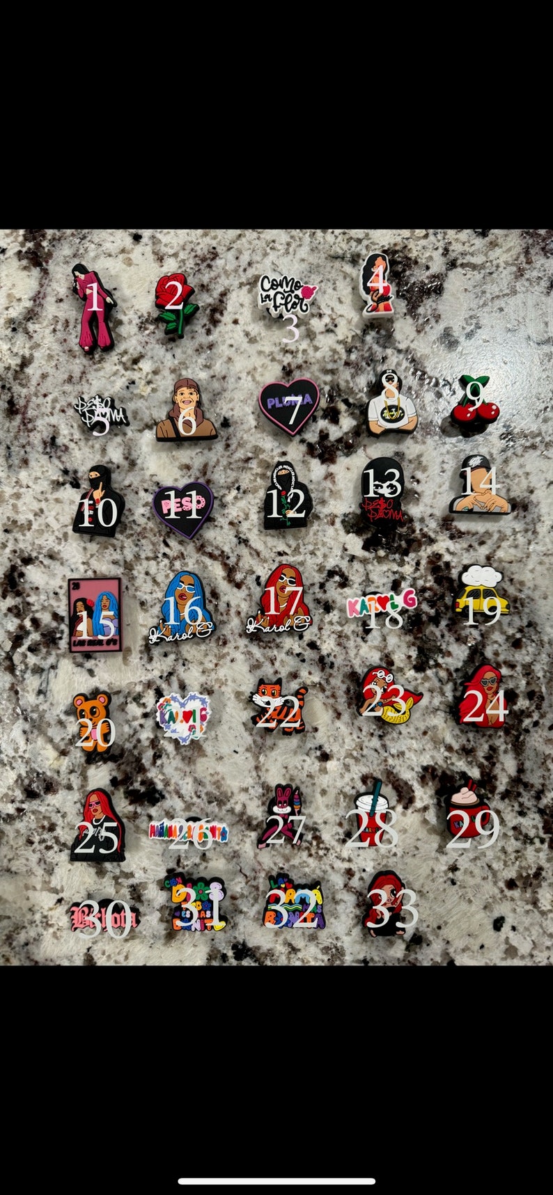 Peso Pluma/karol G/selena Croc Charms - Etsy