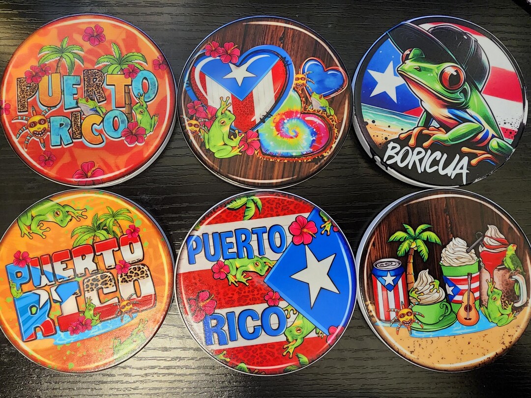 Puerto Rico Themed Coasters - Etsy