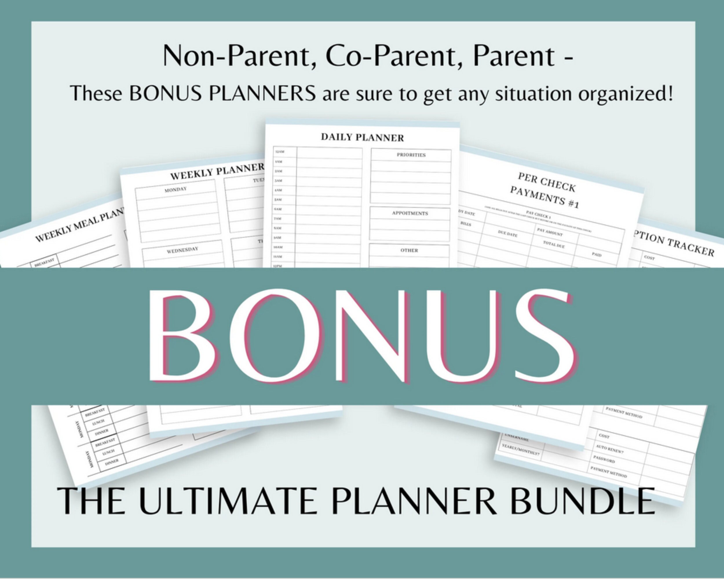 Co-parenting, Parenting, Organizational Guide, Planner, Simple Planner ...