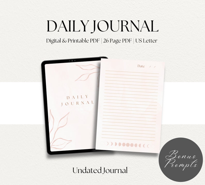 Daily Journal, Digital Journal, Printable Journal, Good Notes Journal ...