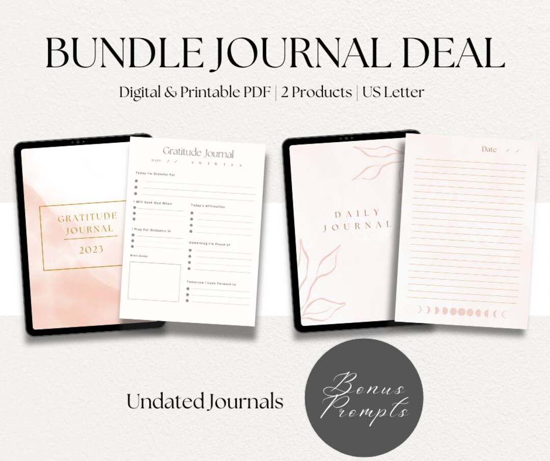 Daily Journal, Digital Journal, Gratitude Journal, Bundle Deal ...