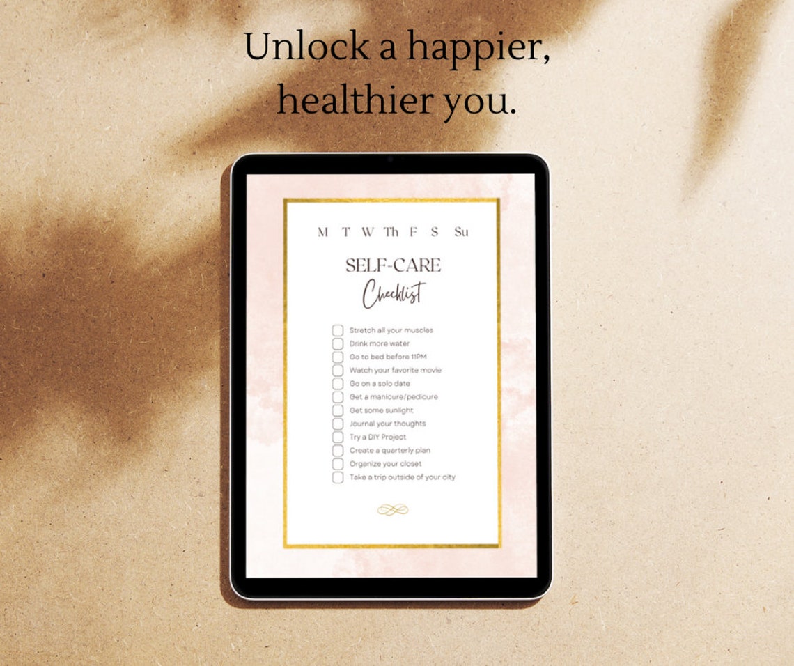 Daily Self Care Checklist, Self Care Challenge, Self Care Check In ...