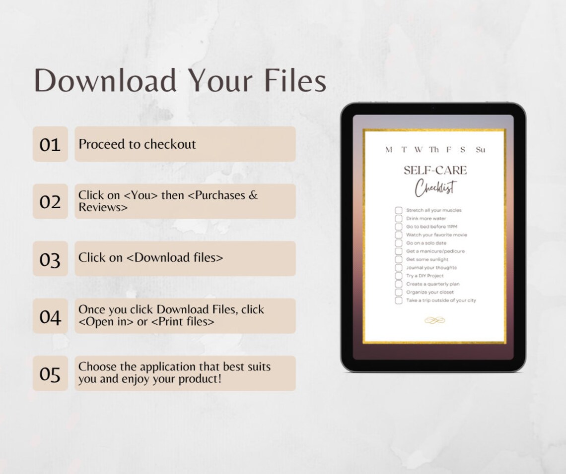Daily Self Care Checklist, Self Care Challenge, Self Care Check In ...