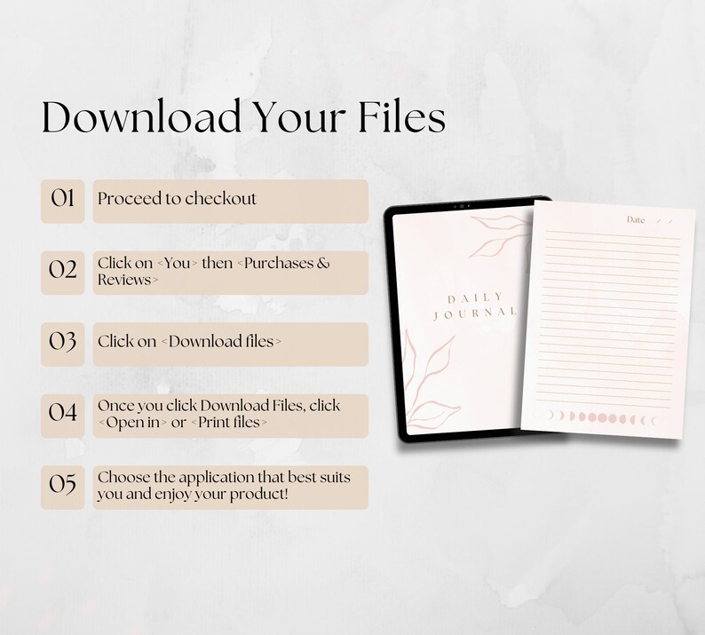 Daily Journal, Digital Journal, Printable Journal, Good Notes Journal ...