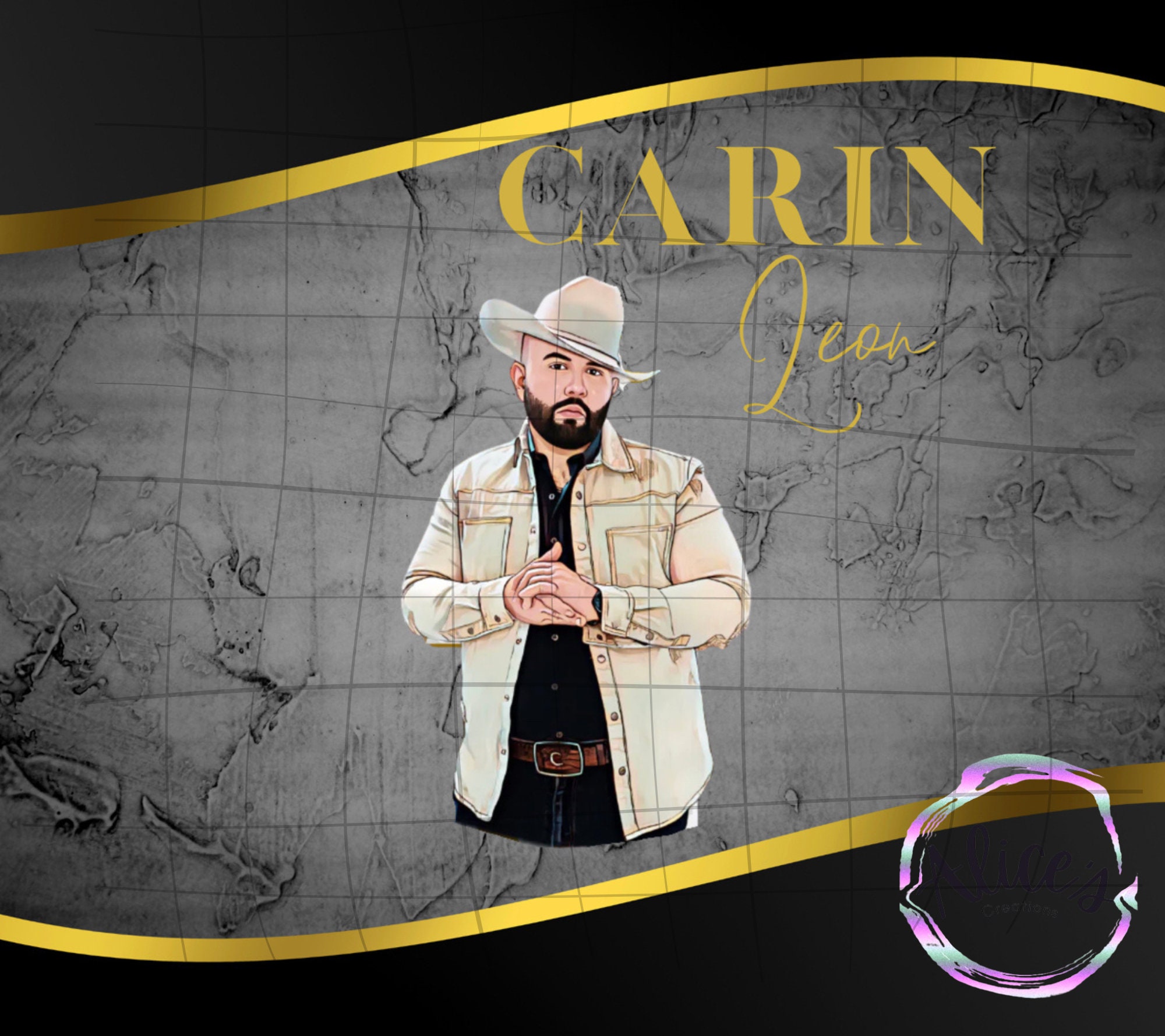 Carin Leon Sublimation, DIGITAL FILE, Black & Gold, Download - Etsy