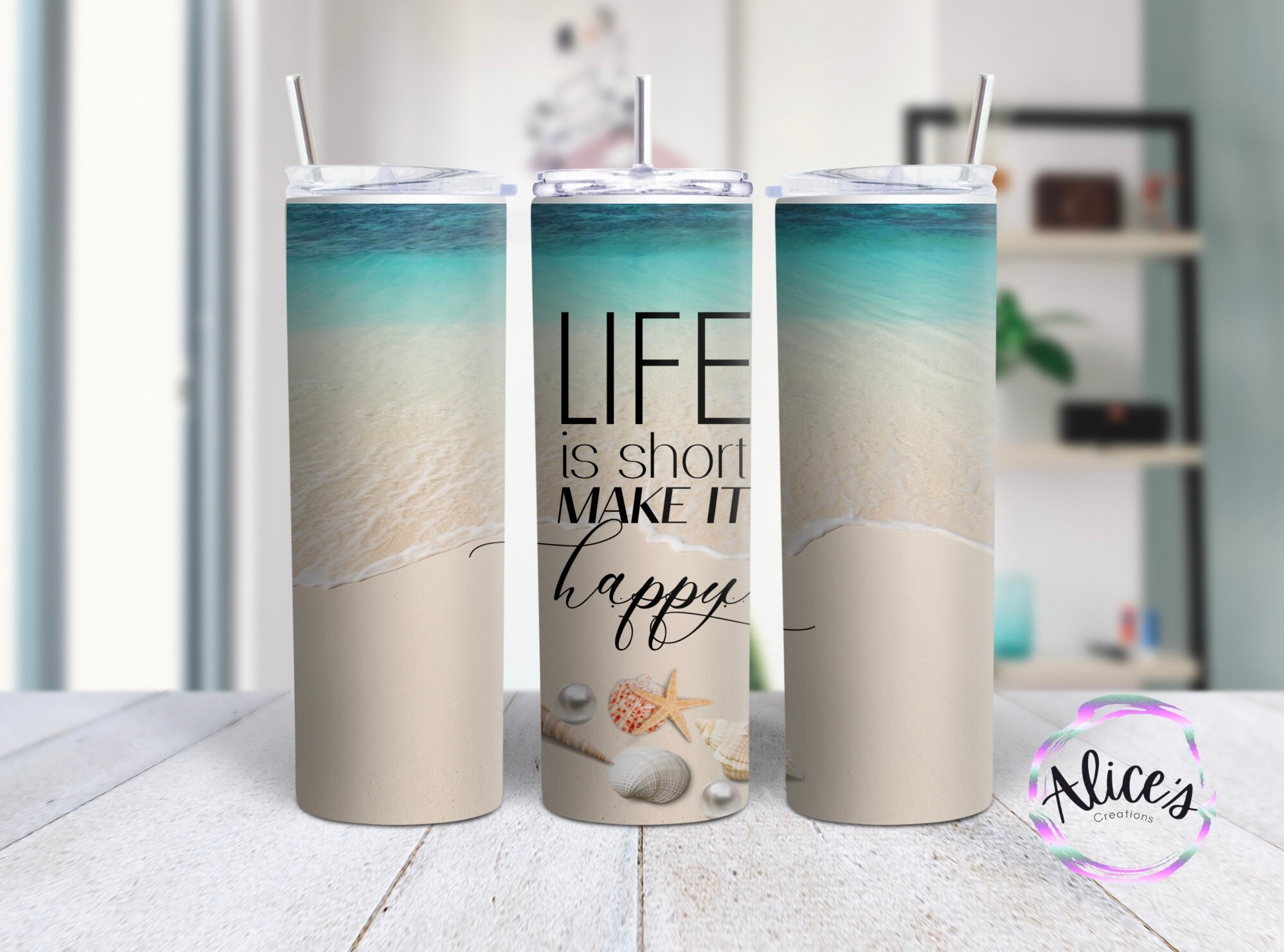Beach Life, Sublimation Download, Print Ready, Tumblers, Digital File ...