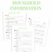 Complete Household Information Printable - Etsy