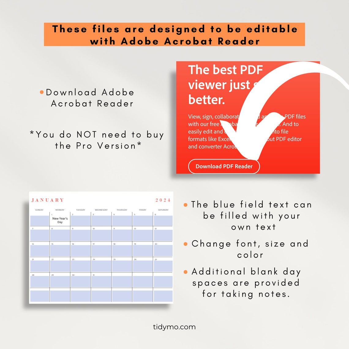 Printable Editable 2024 & 2025 Landscape Monthly Calendar Bundle ...