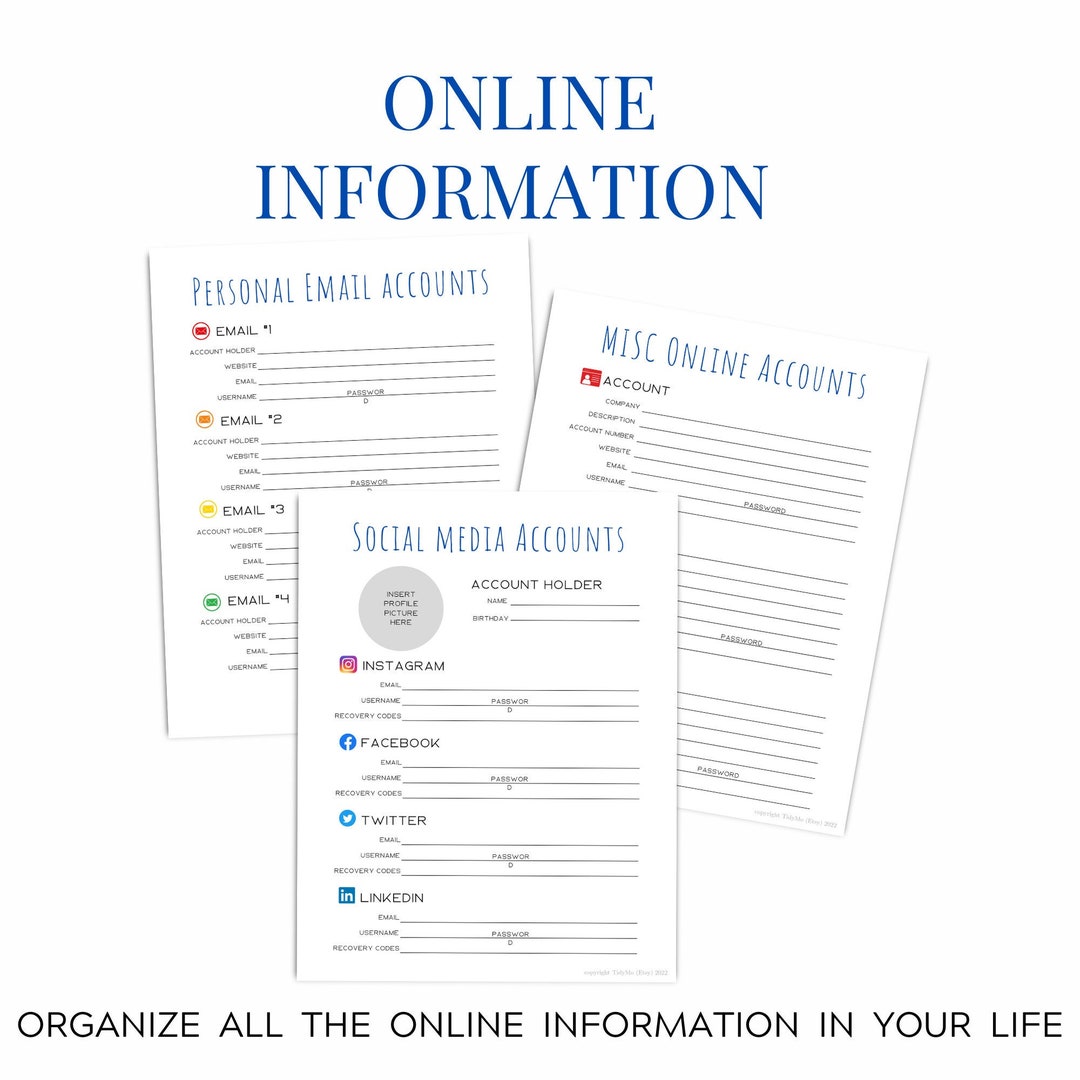 Complete Online Information Printable - Etsy
