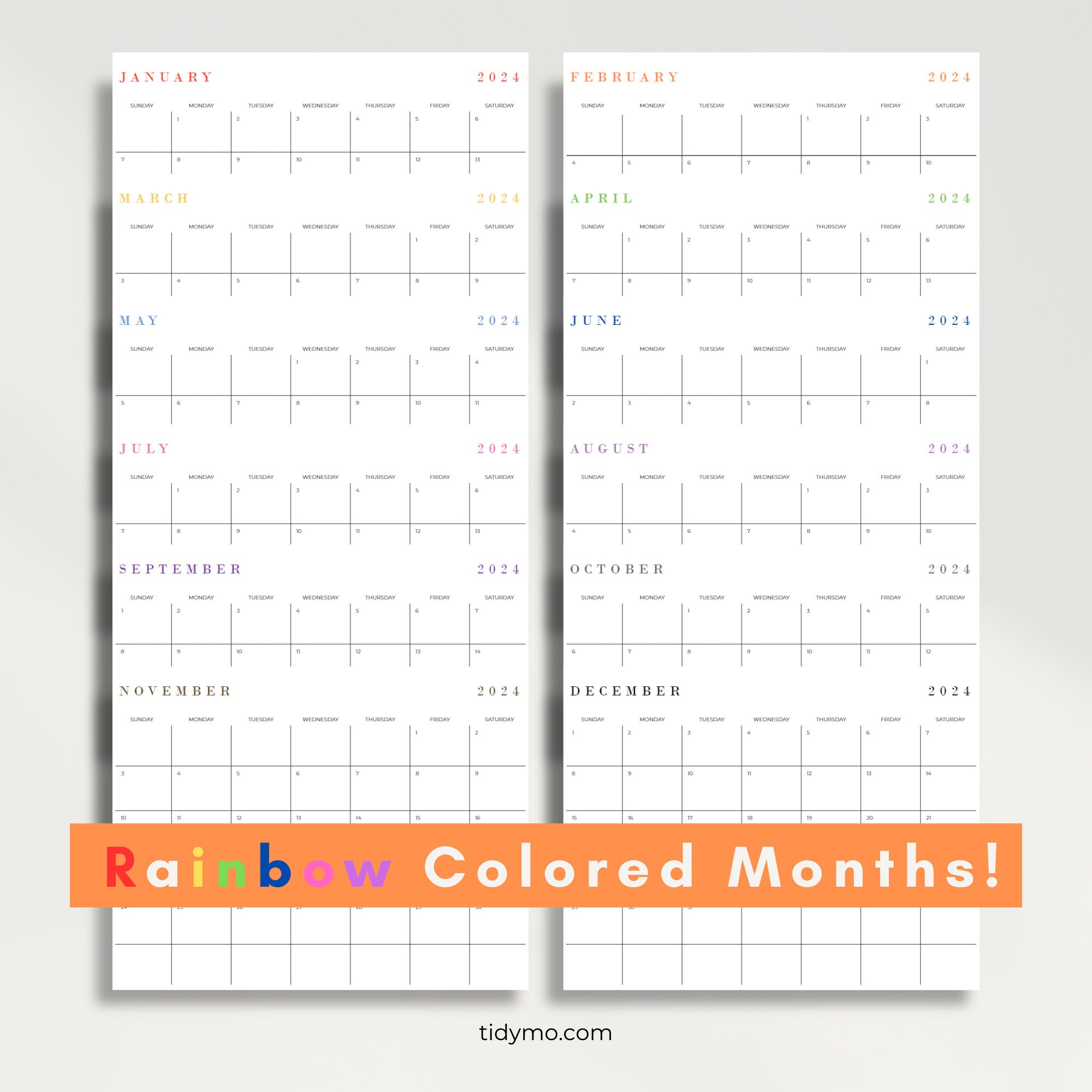 2024 Printable and Fillable Calendar Printable Monthly Calendars ...