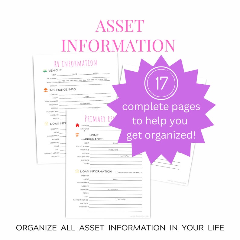 Complete Asset Information Printable - Etsy