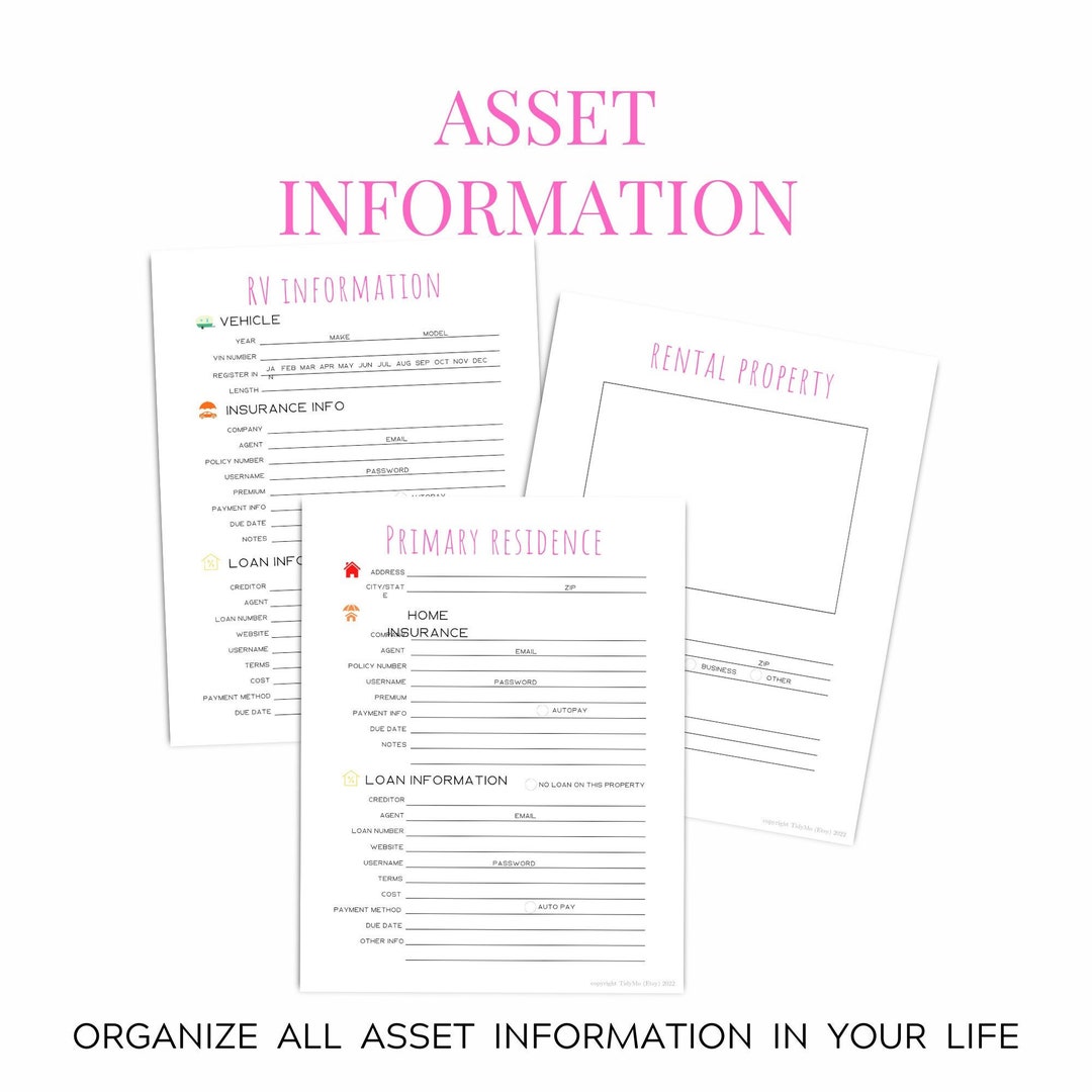 Complete Asset Information Printable - Etsy
