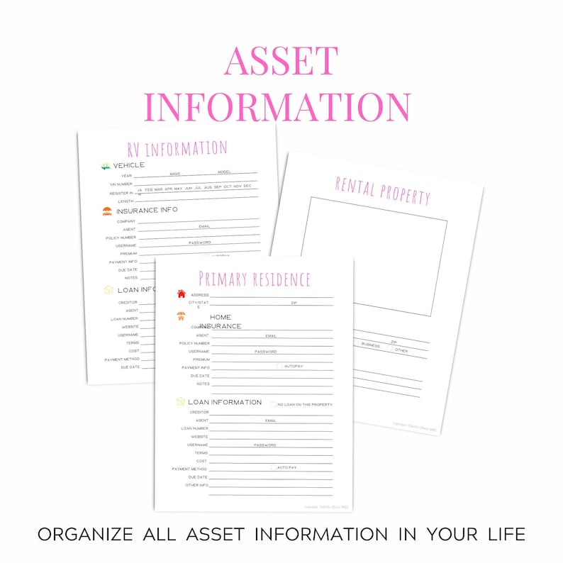 Complete Asset Information Printable - Etsy