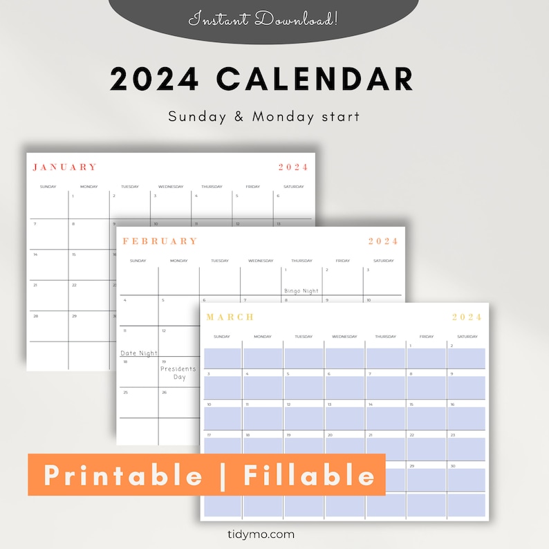 2024 Printable And Fillable Calendar Printable Monthly Calendars 2024 Printable And Fillable Calendar Printable Monthly Calendars