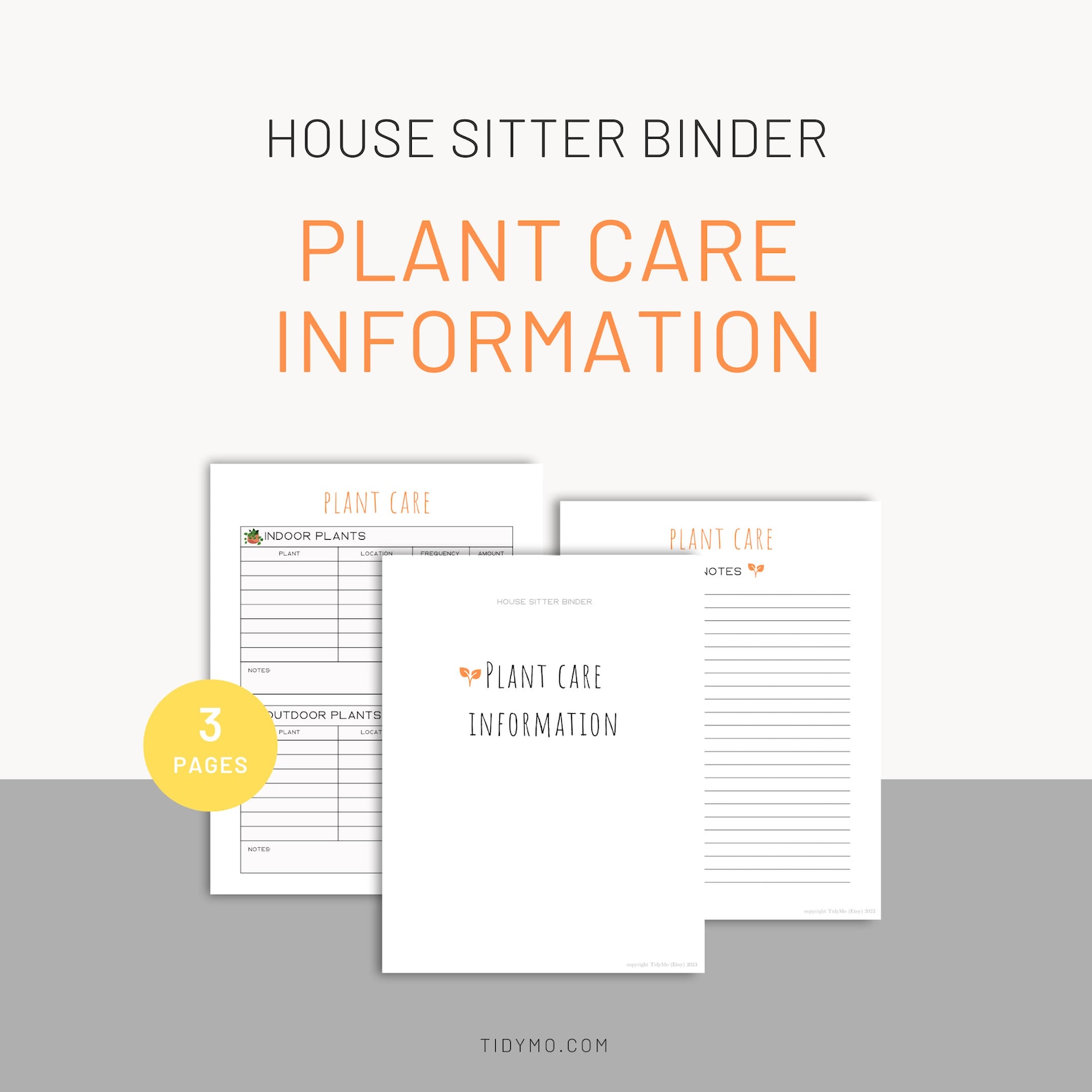 House Sitter Binder |house Sitter Instructions Printable |house Sitter ...